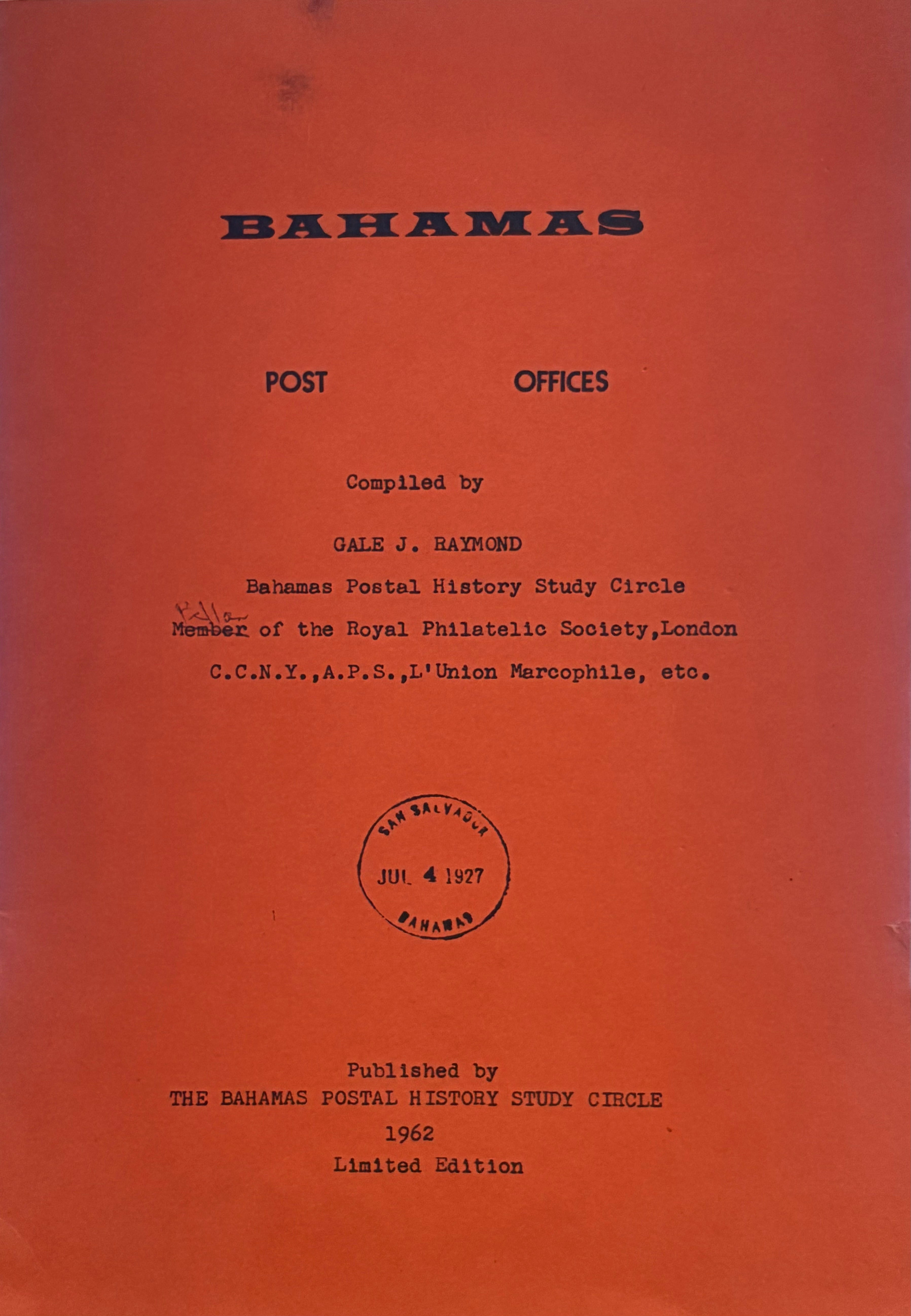 Bahamas Post Offices – Subway Stamp Shop Inc