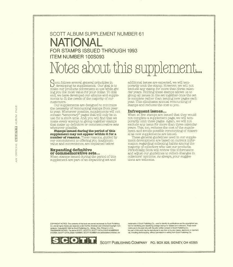 Scott US National 1993 #61 – Subway Stamp Shop Inc